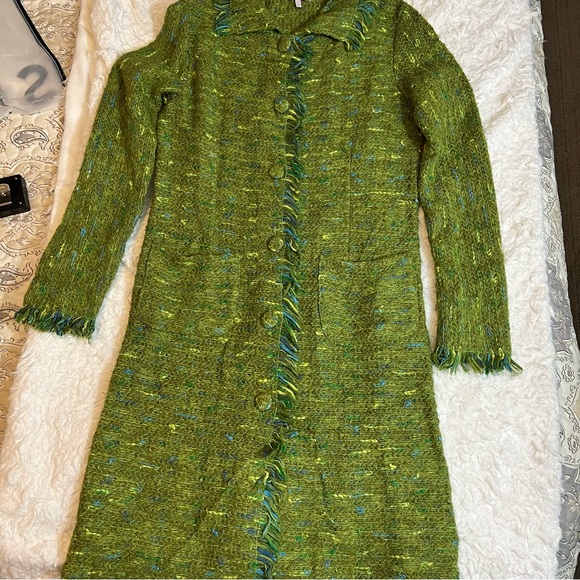 per una | Jackets & Coats | Per Una Green Tweed Lightweight Trench With ...